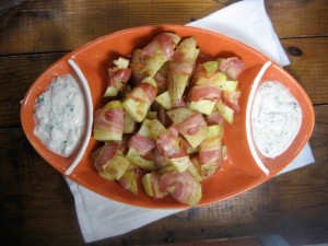 Potato and Pancetta Bites with Herb Greek Yogurt Dip | Keys to the Cucina